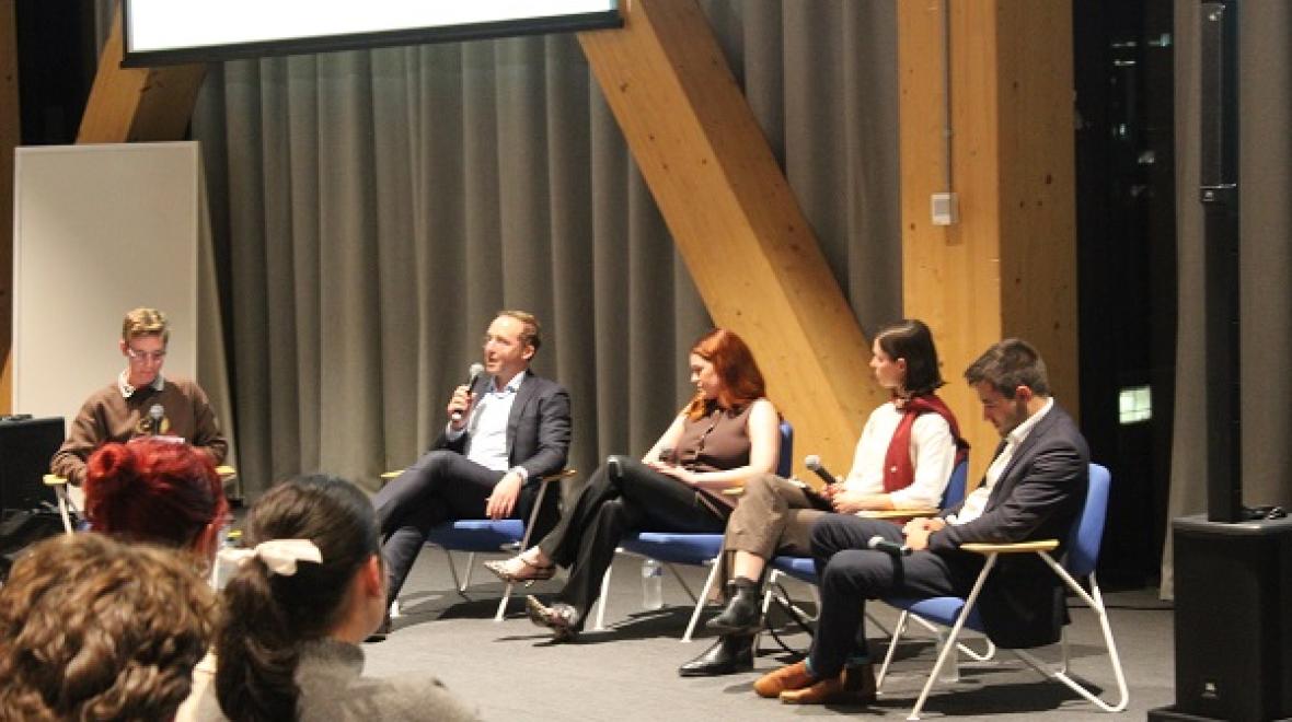 Image: Alumni panel at 2025 networking event. Photo: ANU